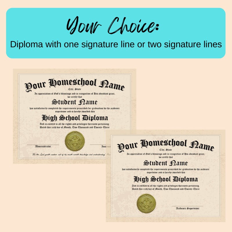 Custom Faith-based Diploma, Custom-made Homeschool Highschool Diploma ...
