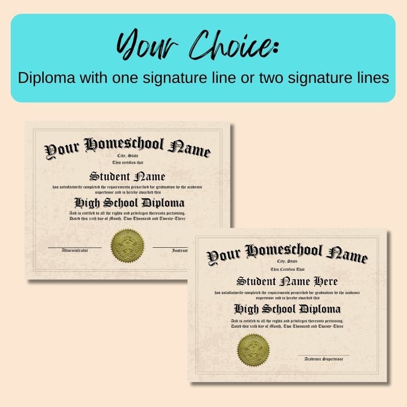 Custom Diploma, Custom-made Homeschool Highschool Diploma, Homeschool ...