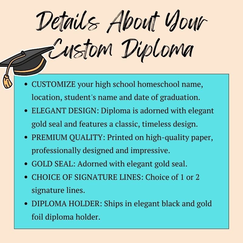 Custom Diploma, Custom-made Homeschool Highschool Diploma, Homeschool ...