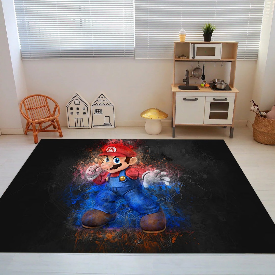 Supermario Rug, Kids Room Rug, Mario Rug, Animated Cartoon Rug, Mario ...