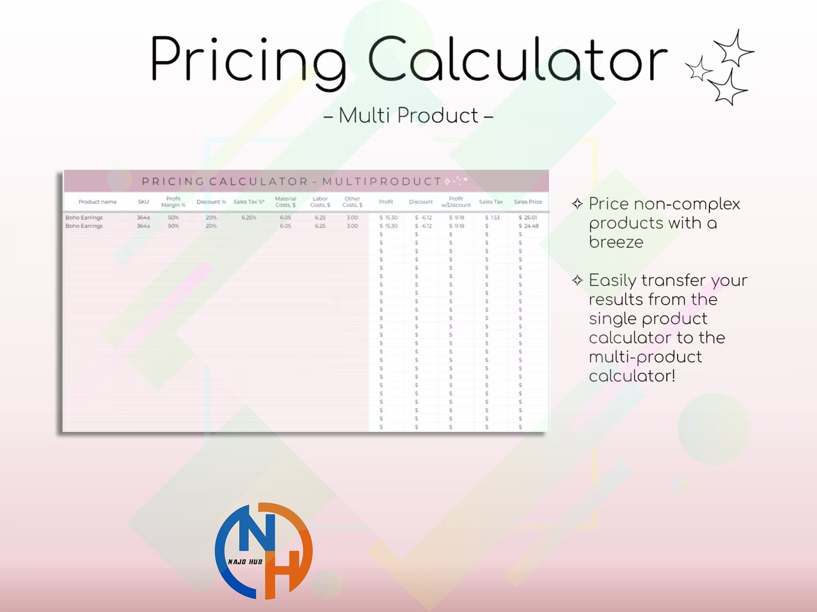 Pricing Calculator Spreadsheet, Small Business Price Guide (digital ...