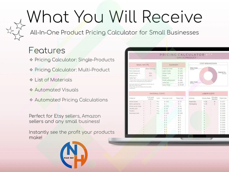 Pricing Calculator Spreadsheet, Small Business Template, Product ...