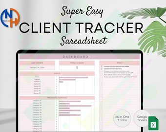 Client Management Tracker | Small Business CRM Template | Customer List Google Sheets | Client ...