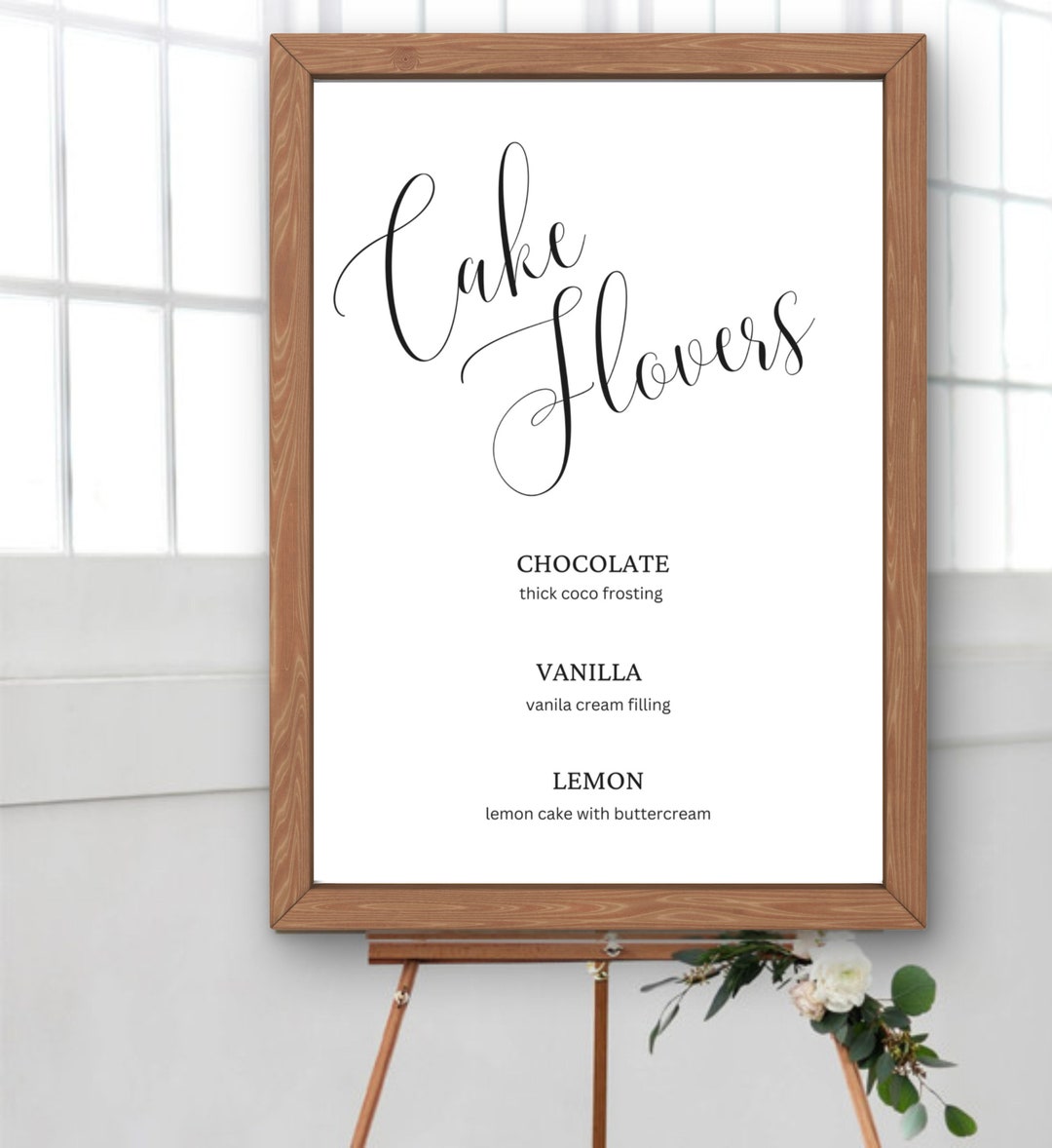 Cake Flavors Sign INSTANT DOWNLOAD, Printable Wedding Signs, Cake Table ...