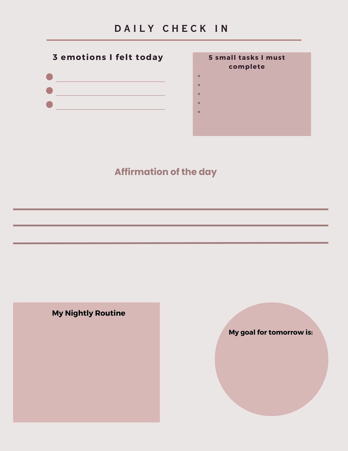 Daily Mental Health Check In - Etsy