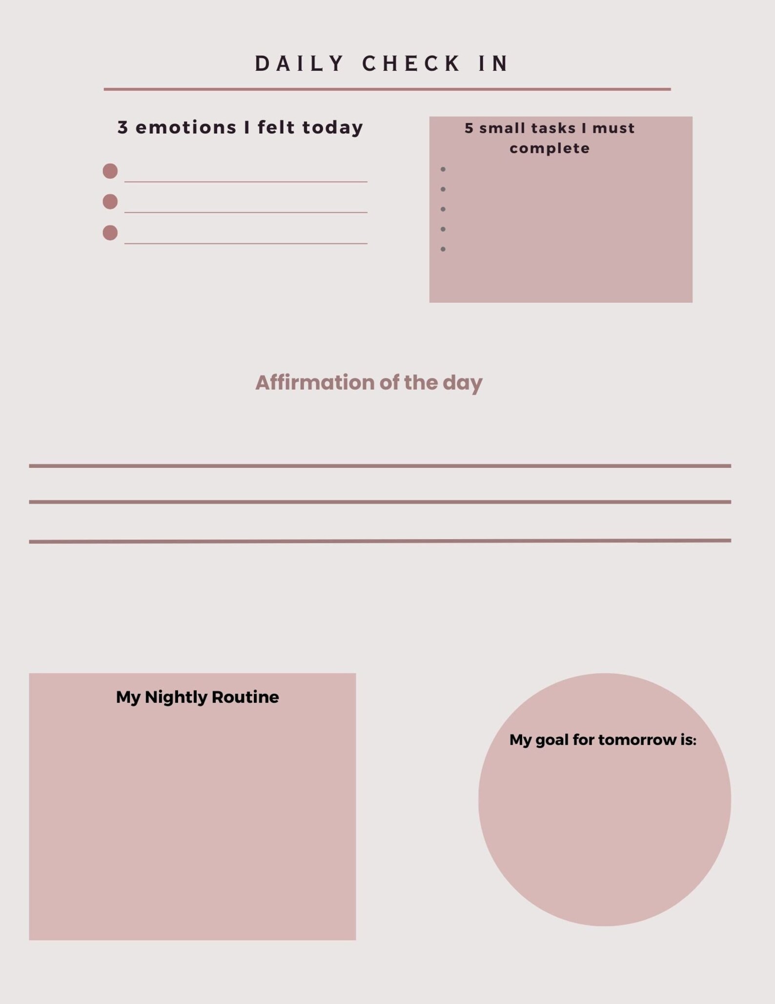 Daily Mental Health Check In - Etsy