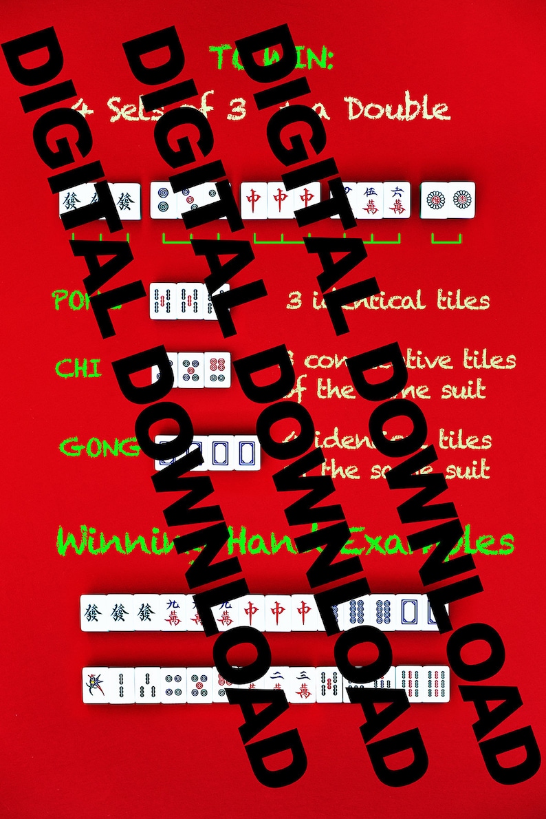 Chinese Mahjong Cheatsheet - Etsy