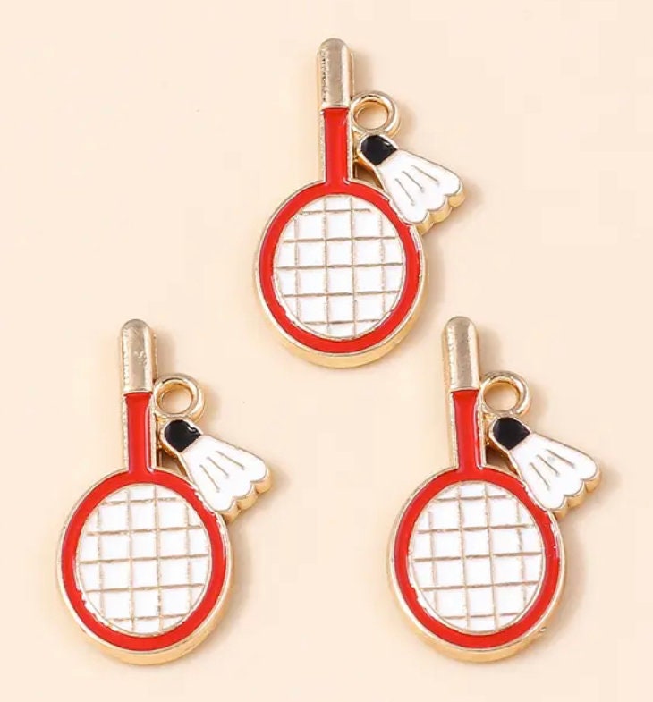10 Pieces of Badminton Charms, Sports Charms, Shuttlecock Charms ...