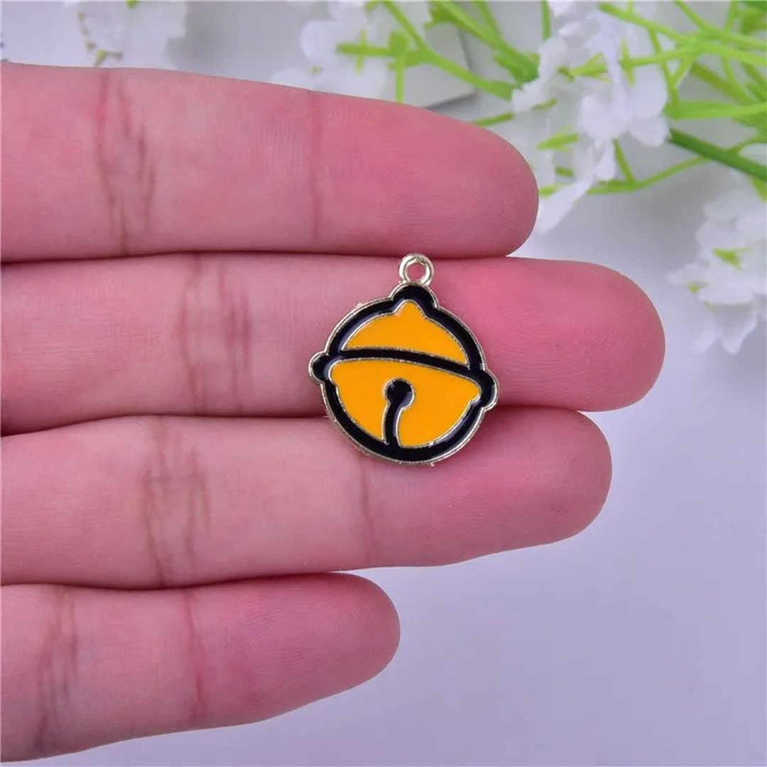10 Pieces of Christmas Bell Enamel Charms for Jewelry Making, Bell ...