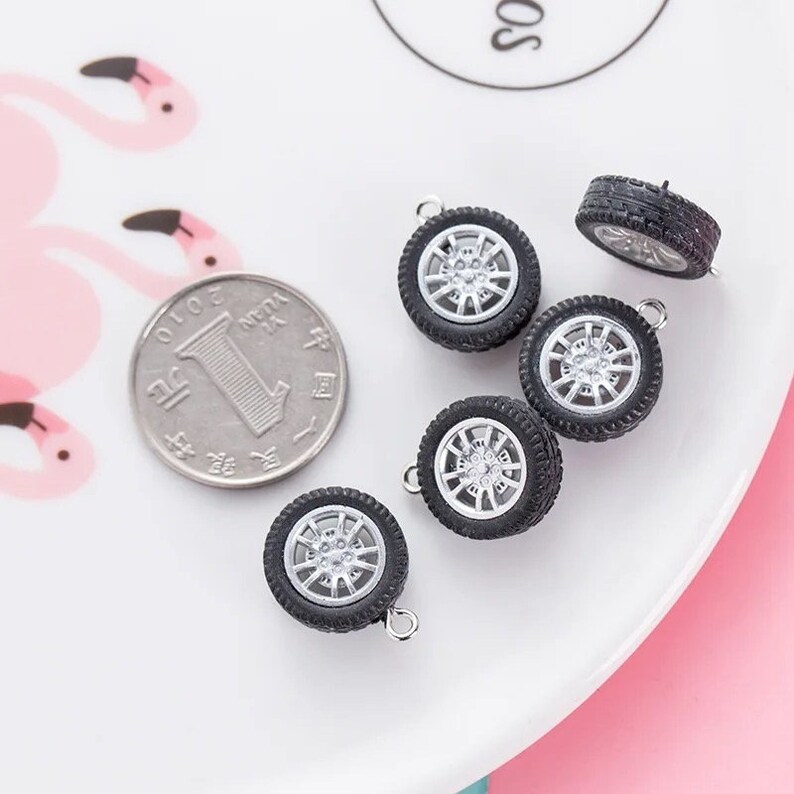 10 Pieces of Wheel Charms, Resin Charms, Charms for Jewelry Making, DIY ...
