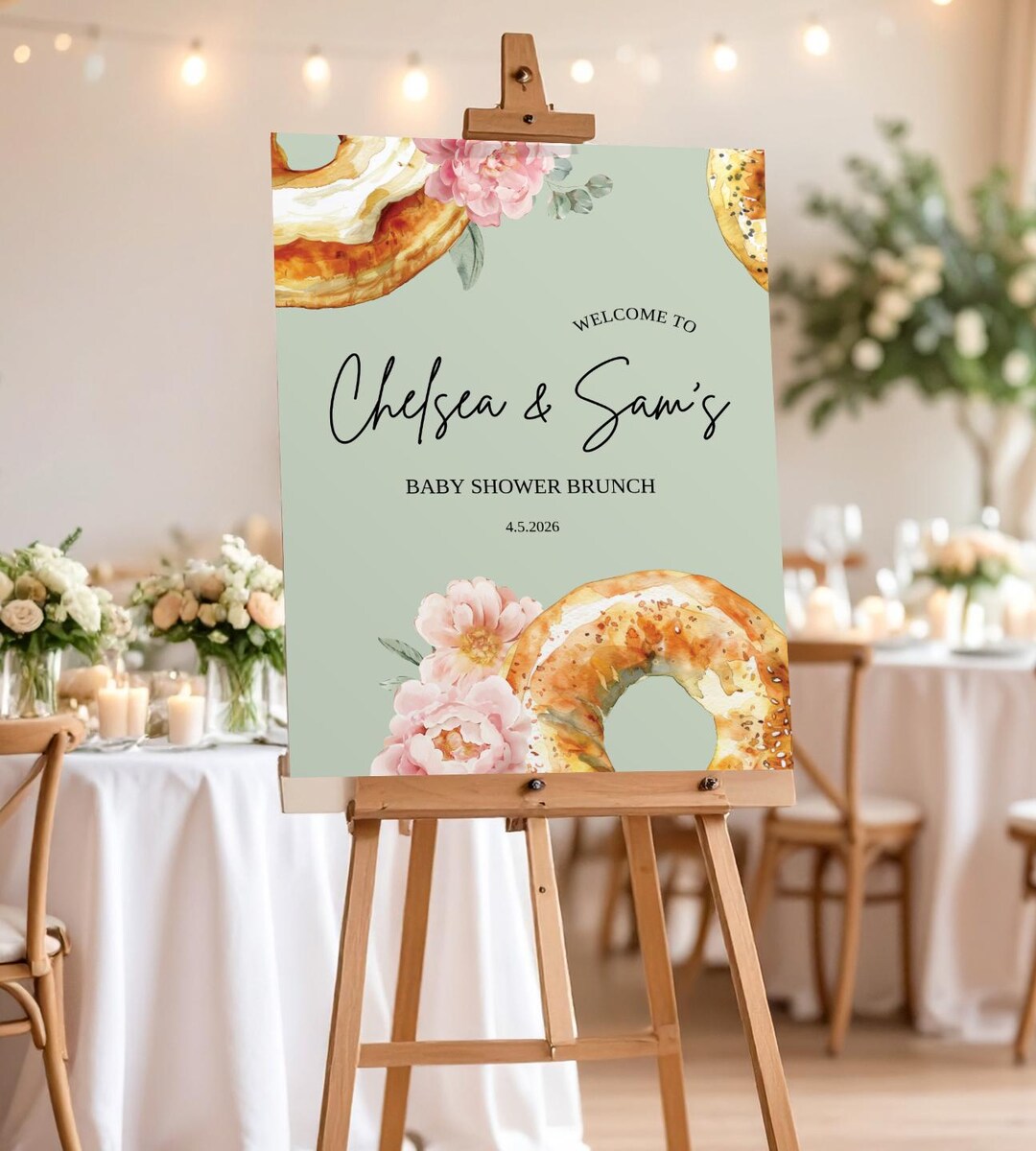 PRINTED OR DIGITAL Adorable Bright Baby Shower Brunch Welcome Sign ...