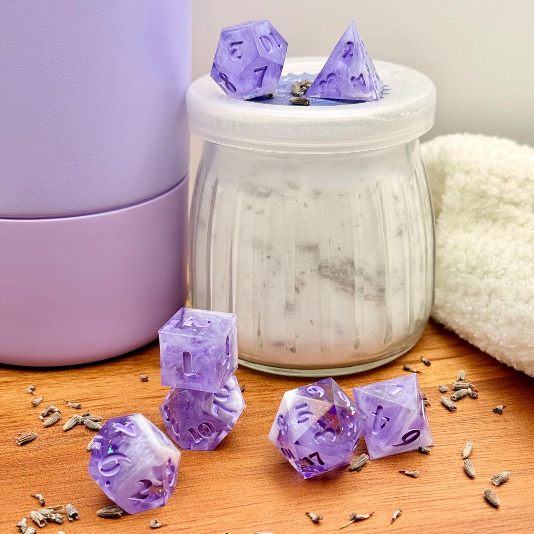 Lavender Dreams • Pastel Purple Dnd Dice Set - Etsy