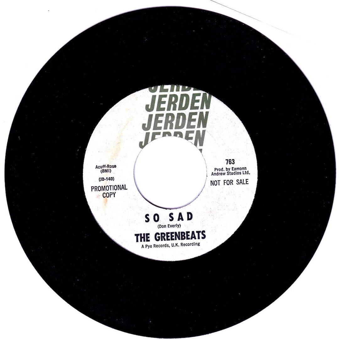 The Greenbeats Release on JERDEN Records in 1965. the A Side is so Sad ...
