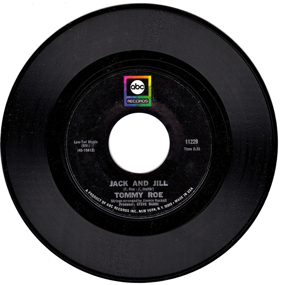 Tommy Roe, Jack and Jill / Tip Toe Tina 45 Rpm Record on ABC Records - Etsy