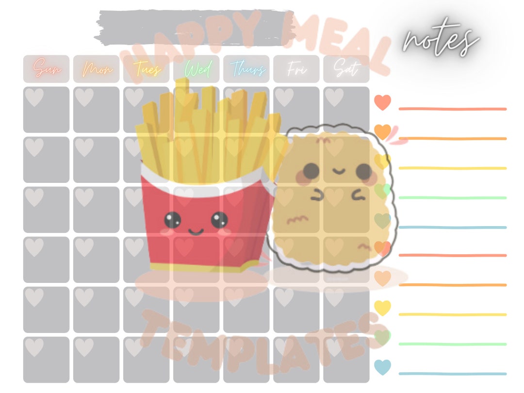 Cute Rainbow Calendar Template - Etsy