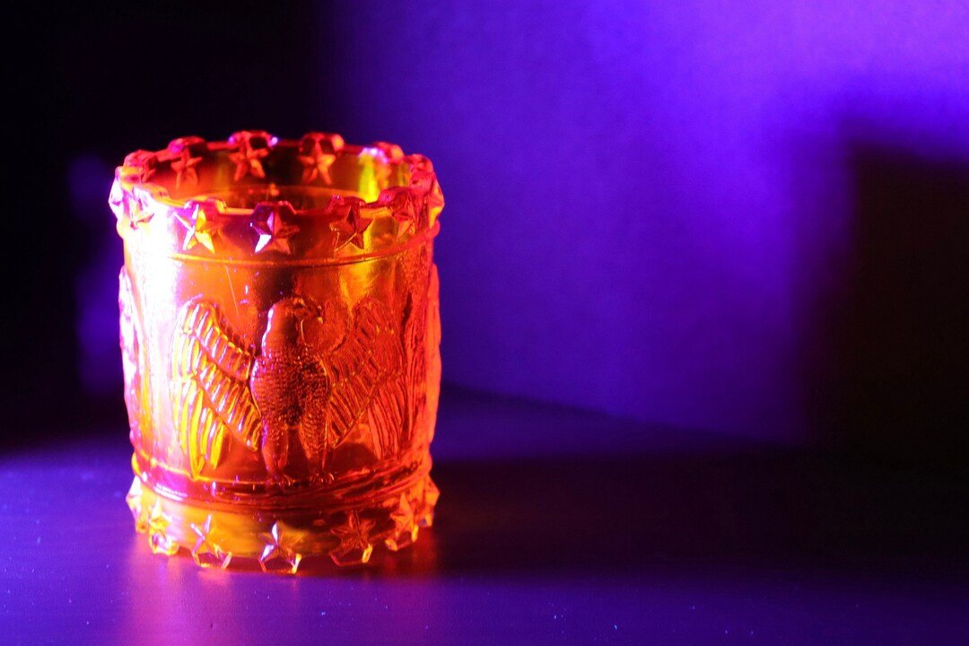 Kanawha Glass Amberina Patriotic American Eagle & Stars Toothpick ...