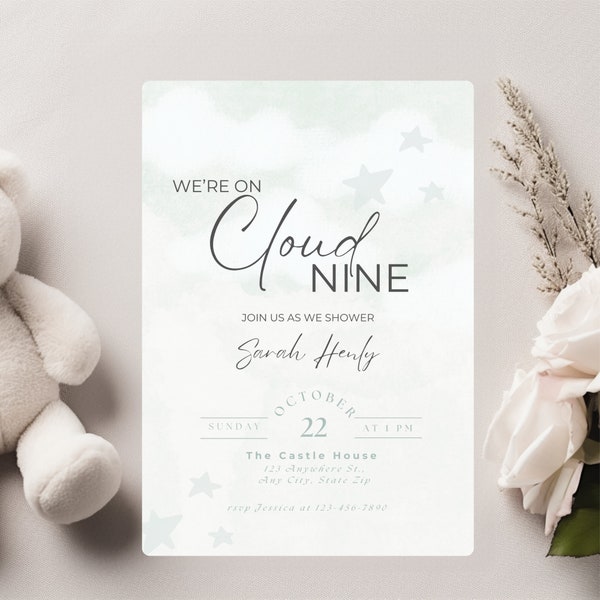 We're on Cloud Nine Baby Shower - Etsy