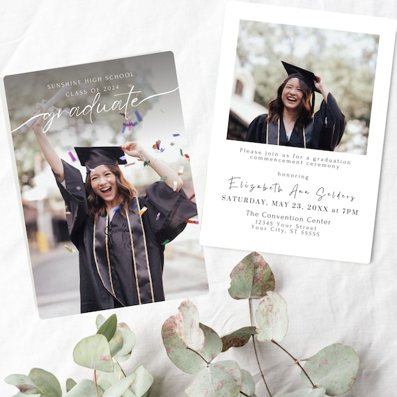 Double Sided Grad Announcements Graduation Announcements 2025 | Grad