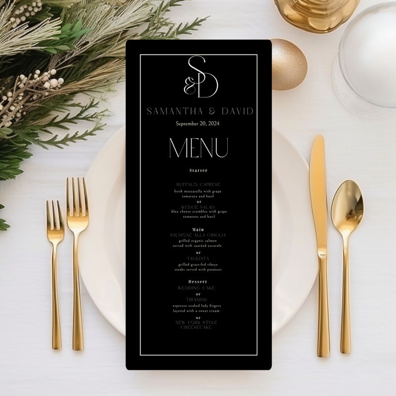 Monogram Menu - Etsy