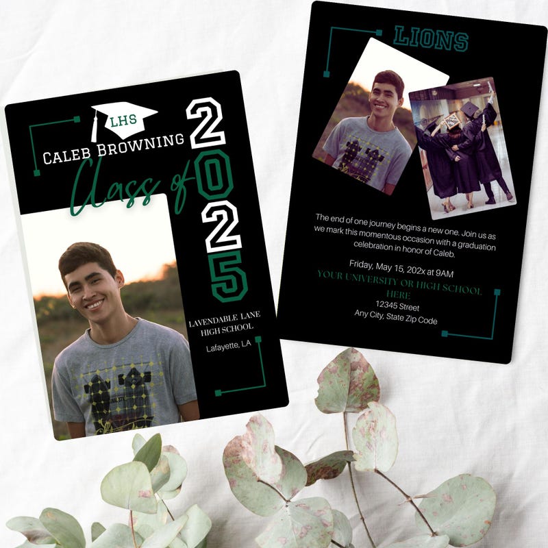 Double Sided Graduation Announcements - Etsy