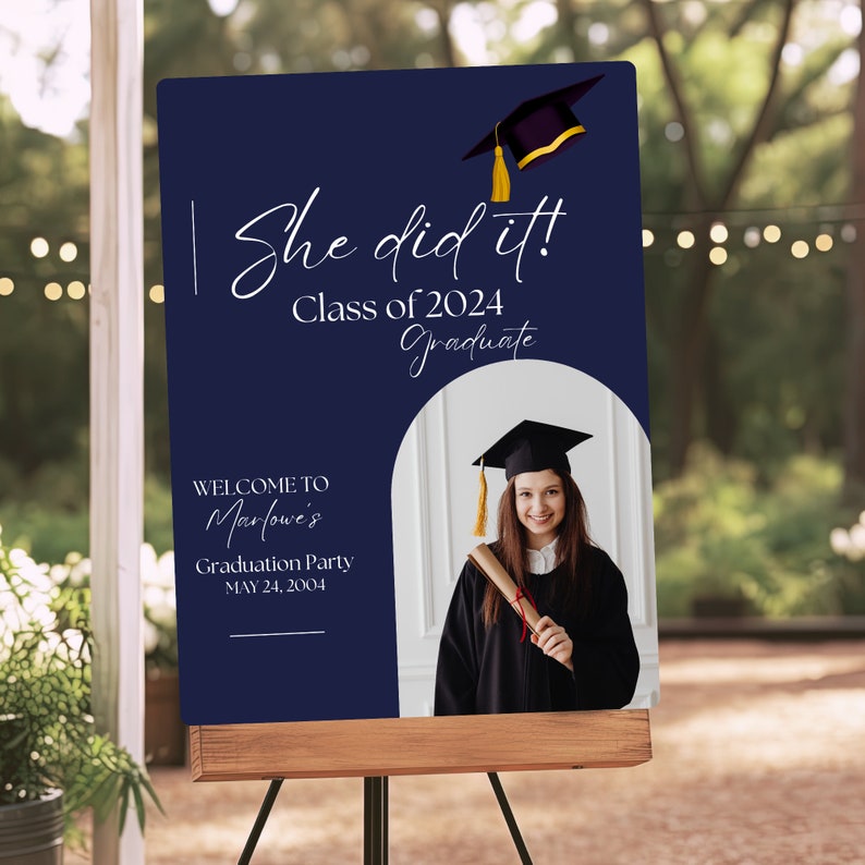 Editable Graduation Welcome Sign: Photo Poster Board (digital Download ...