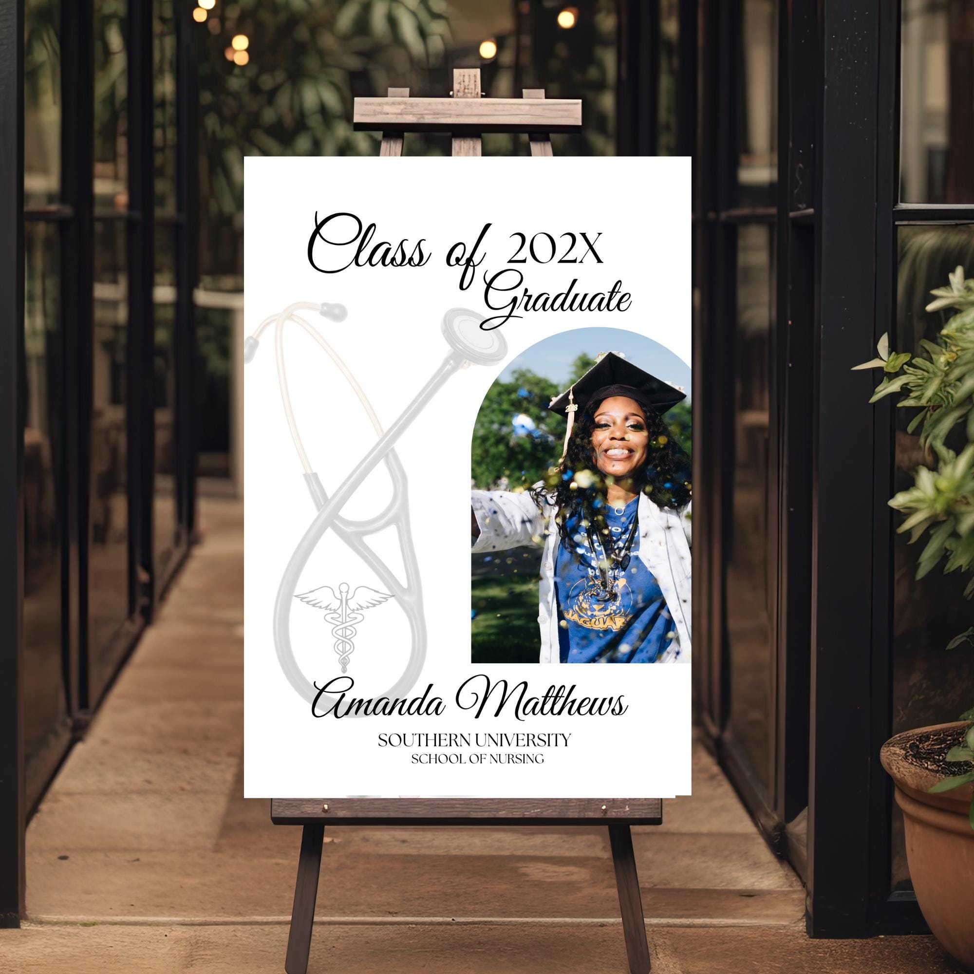 Editable Nurse Graduate Welcome Sign, Printable Nursing School Grad ...