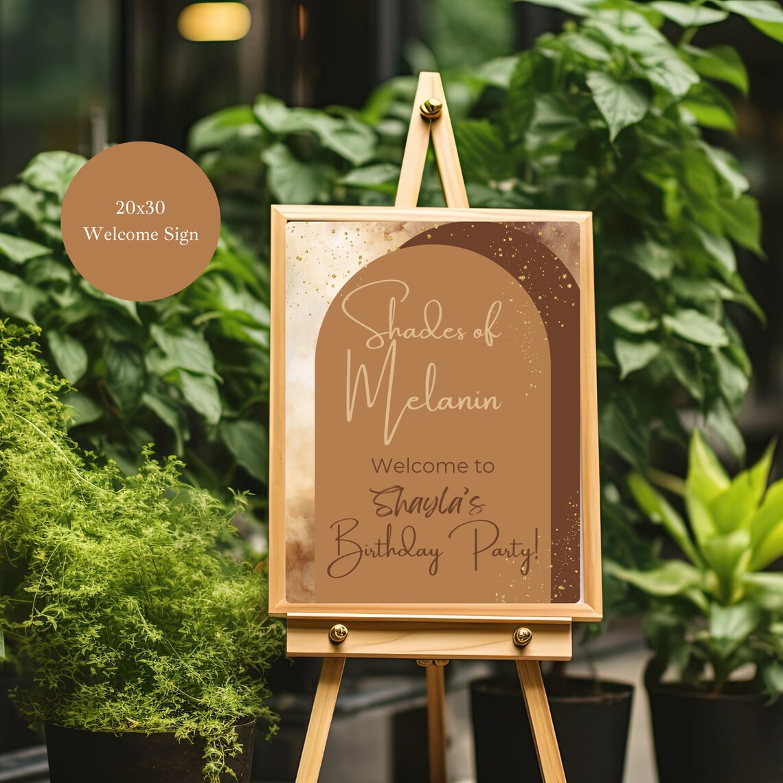 Shades of Melanin Birthday Welcome Sign, Shades of Brown Party Poster ...