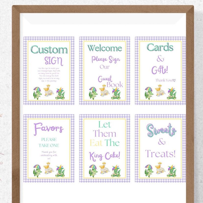 Preppy Gingham Mardi Gras Birthday Welcome Sign, Kids Mardi Gras Party ...