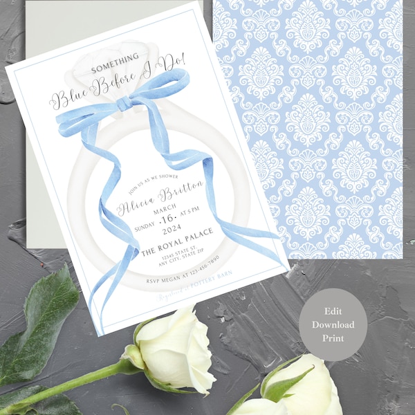 Something Blue Before I Do Bridal Shower Invitation - Etsy