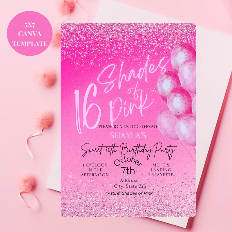 Pink Invitations - Etsy
