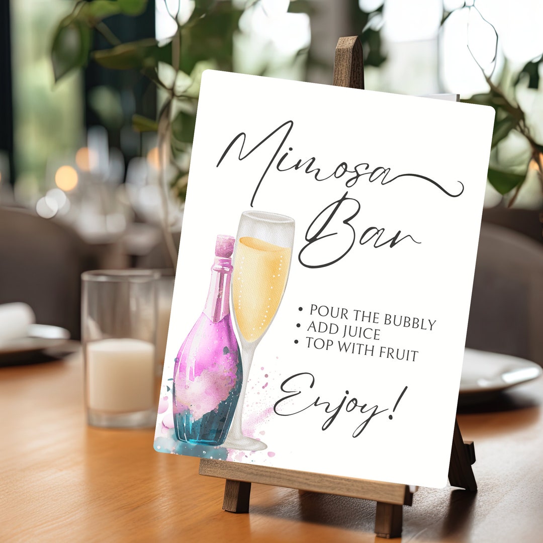 Bridal Shower Printable Mimosa Sign, Girls Day Out Champagne Mimosa ...