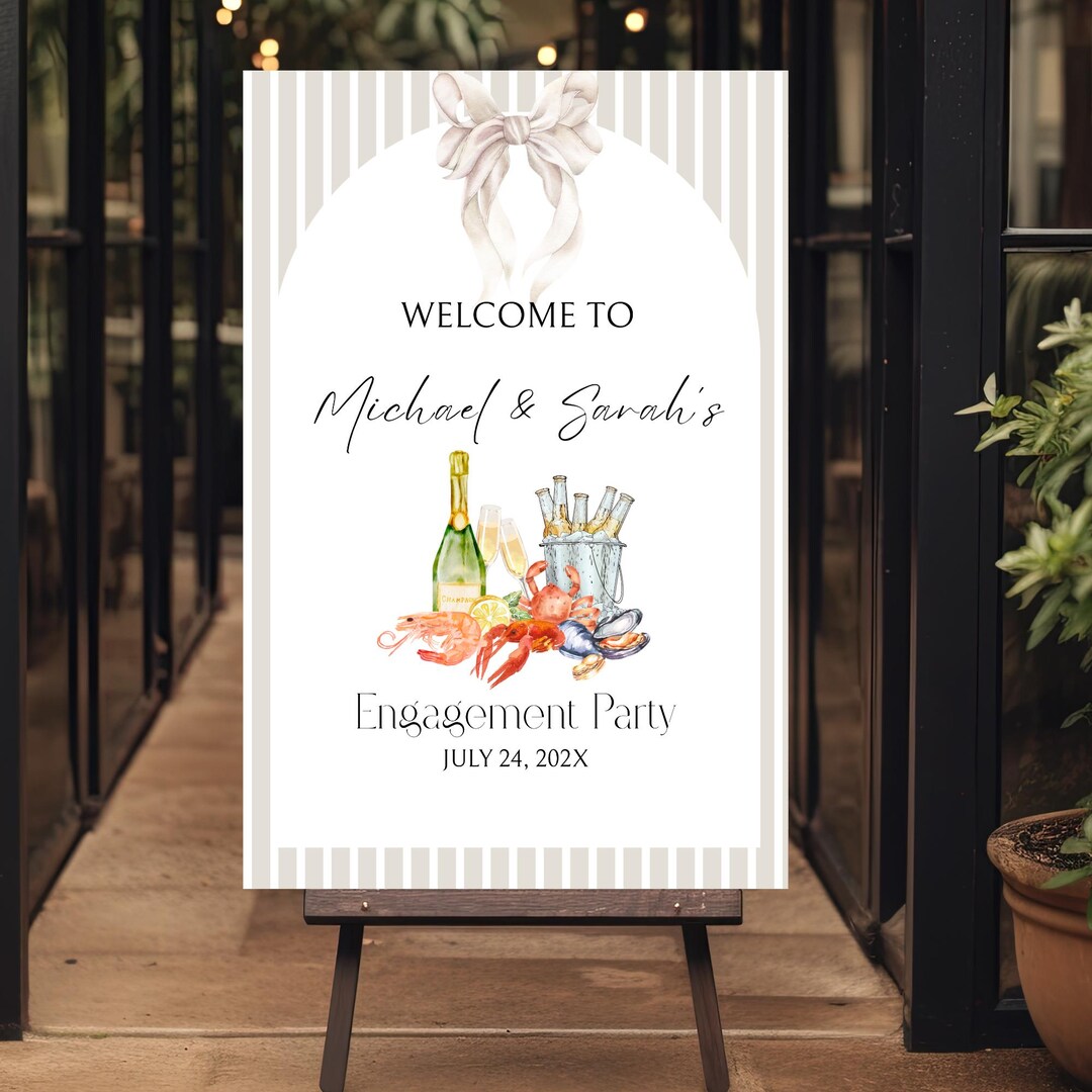 Custom Seafood Boil Engagement Party Sign, Low Country Boil Welcome ...