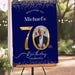 Blue 70th Birthday Photo Welcome Sign Template, Navy & Gold 70th Party ...