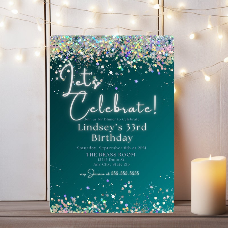 Teal Invitations - Etsy