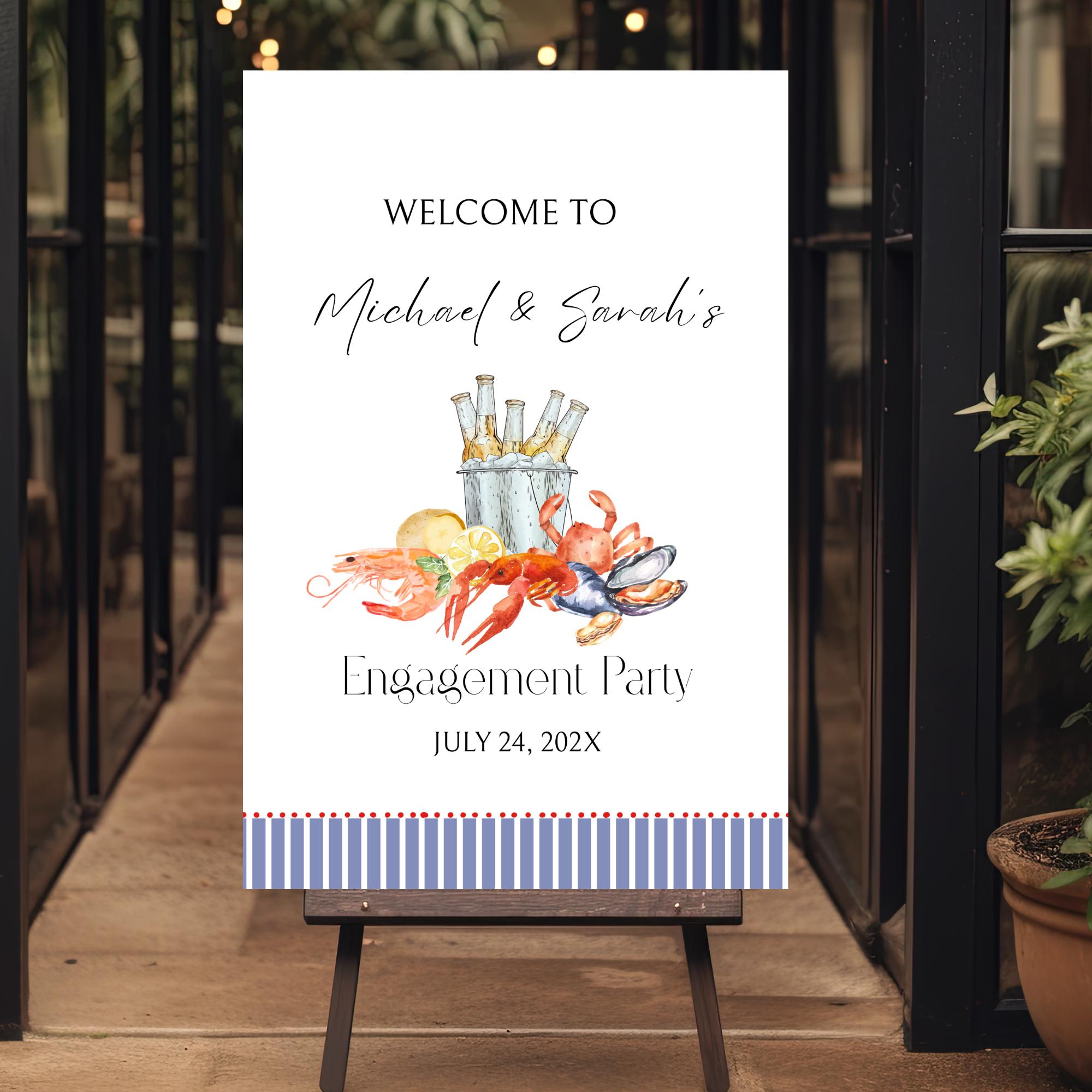 Custom Seafood Boil Engagement Party Sign, Low Country Boil Welcome ...
