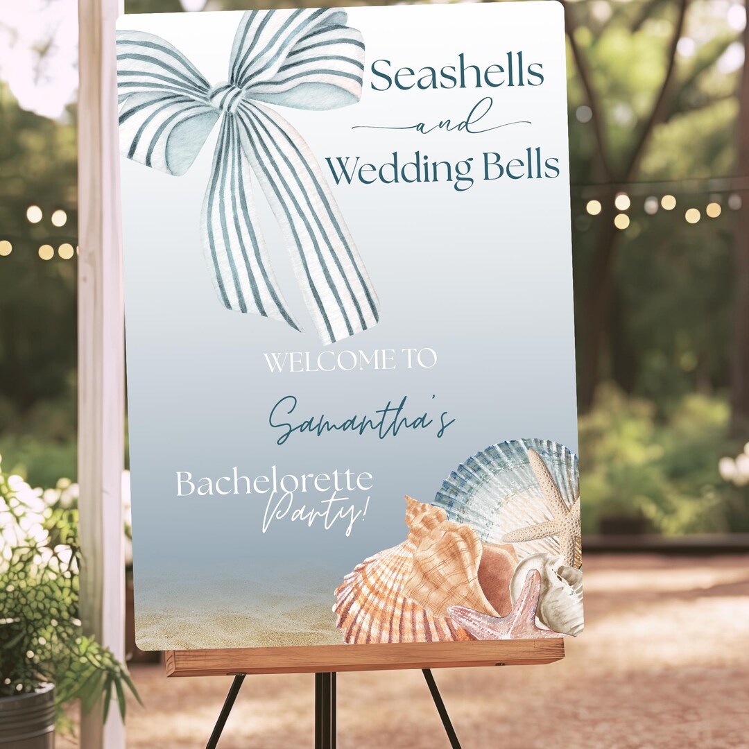 Seashells and Wedding Bells Sign, Destination Wedding Sign, Island ...