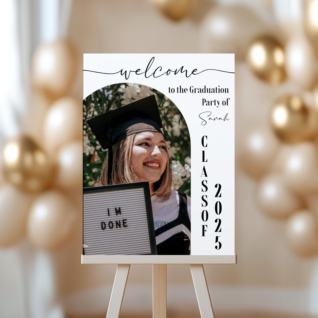 Custom Graduation Welcome Sign With Photo Graduation Celebration Class ...