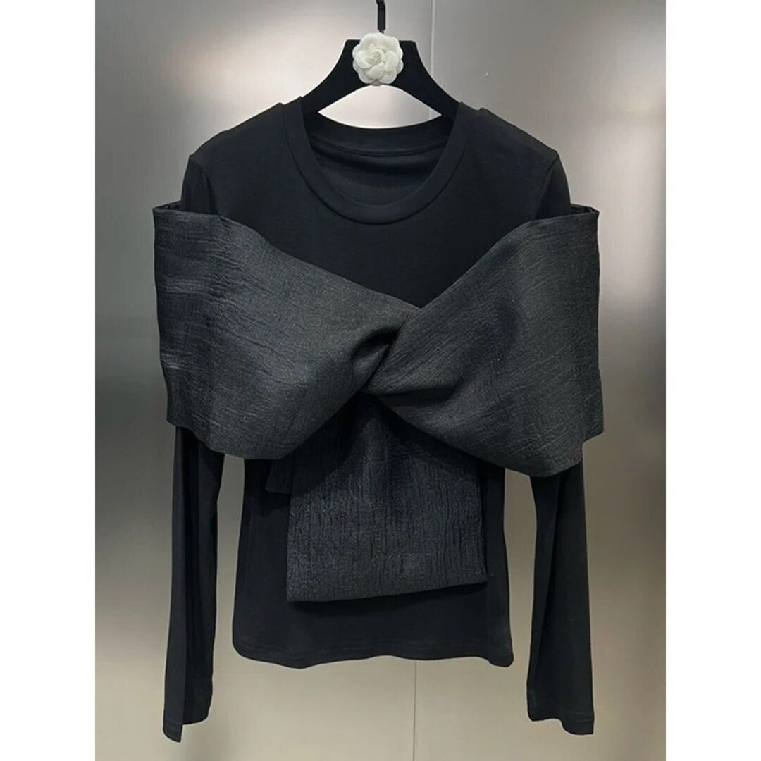 Long Sleeve Shirt, Black Tshirt, Bow Knot Top, Ribbon Knot Shirts ...