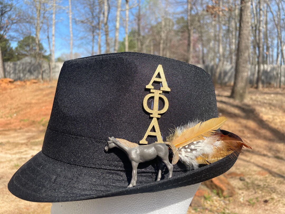 Alpha Phi Alpha Fedora Hat – Handmade Black Felt Hat W/ Greek Letters ...