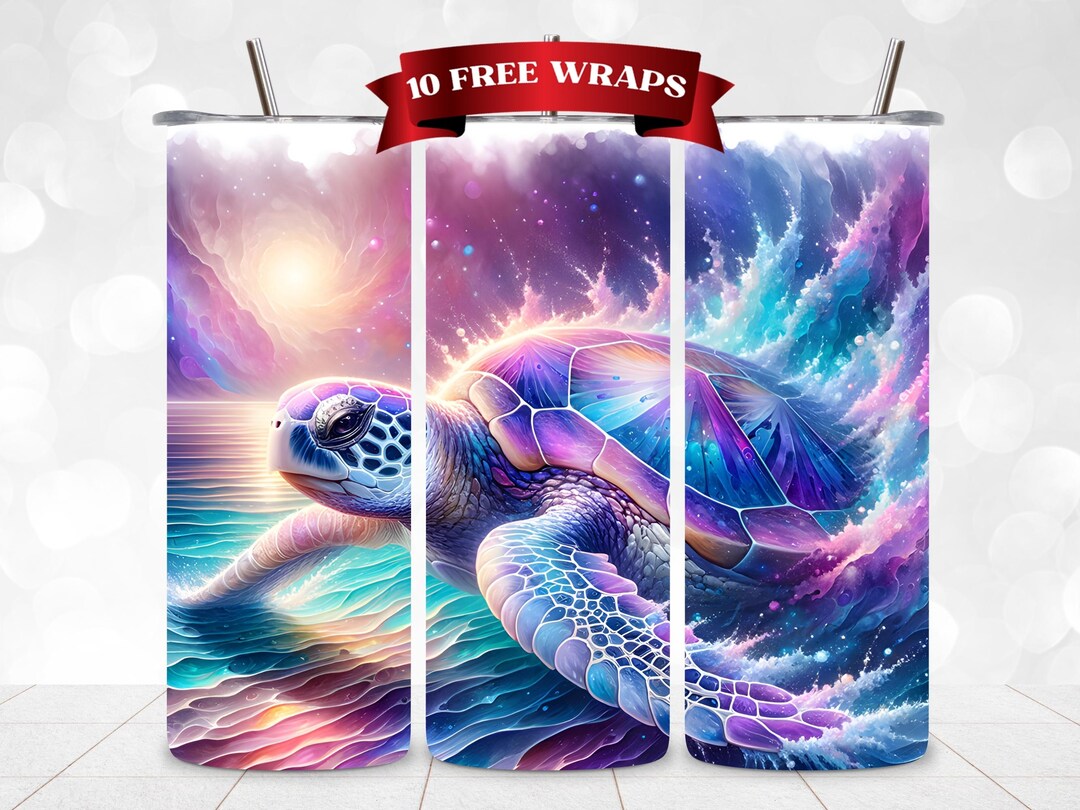 Sea Turtle Wrap PNG, Ocean Tropical 20oz Tumbler Sublimation, Girly ...