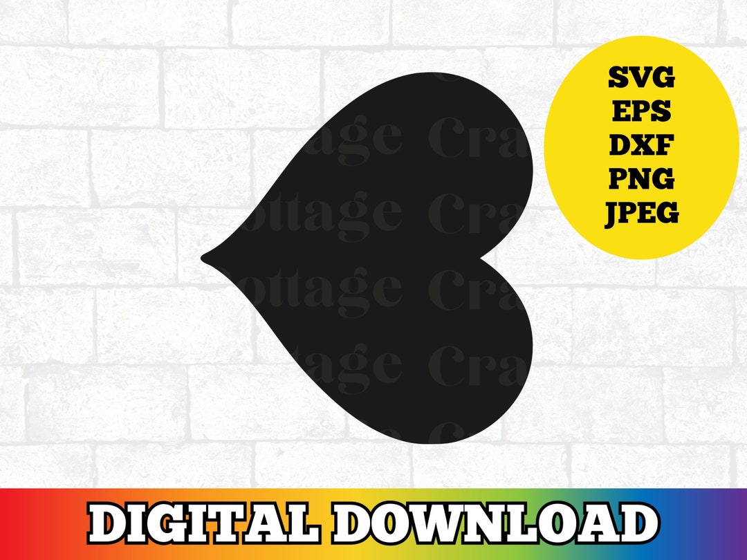 Sideways Heart SVG, PNG Bundle, Cutting Machine File, Laser Cut ...