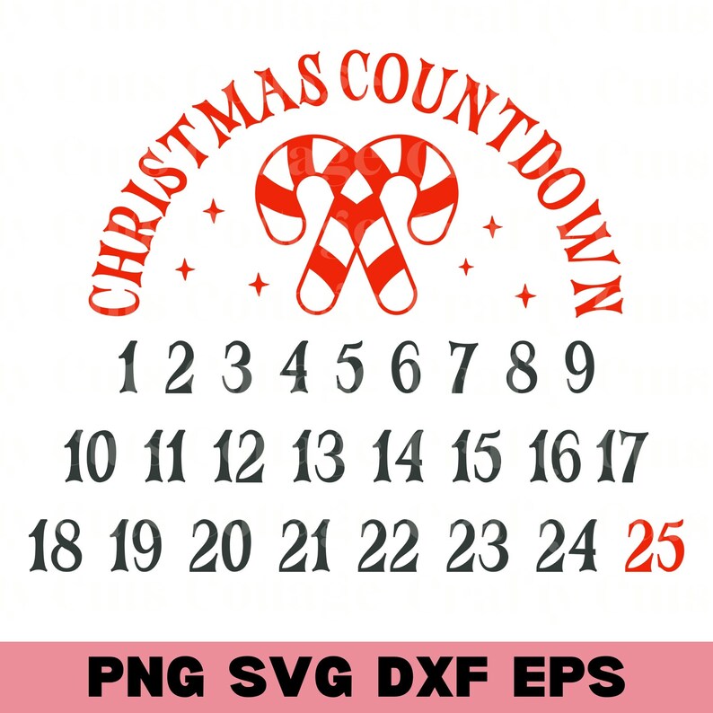 Christmas Countdown SVG PNG Sign Cut File for Cutting - Etsy