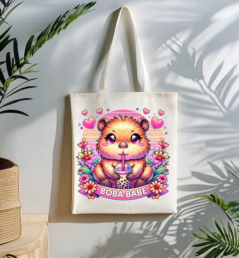 Cute Capybara Png, Boba Tea Sublimation Design, Bubble Tea Clipart ...