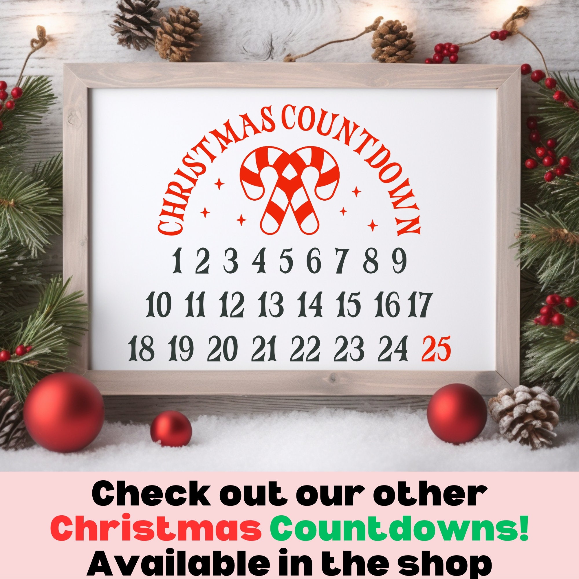 Christmas Countdown SVG Cute Gnome PNG Sublimation Cut File - Etsy