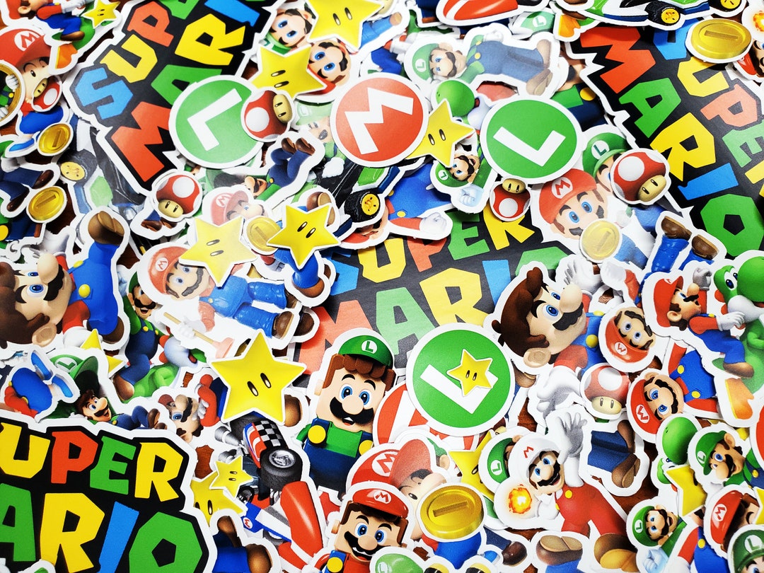 Super Mario and Luigi Sticker Sheet 44 Stickers Total - Etsy
