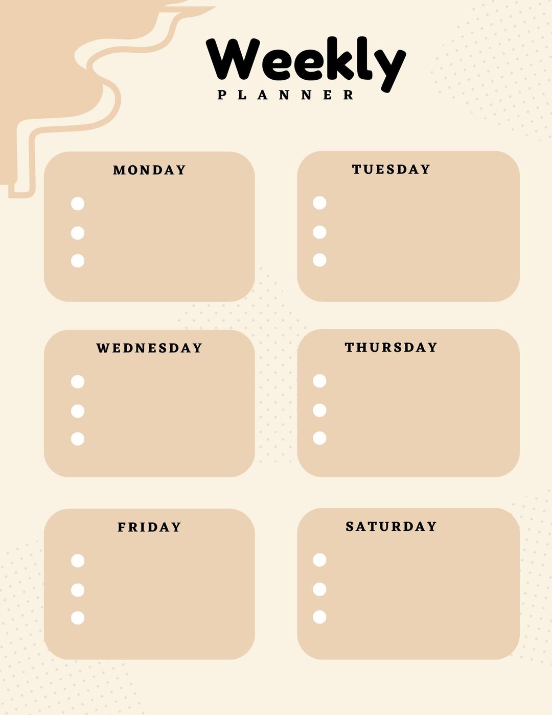 Weekly to Do List Printable, Instant Download, Productivity Planner ...