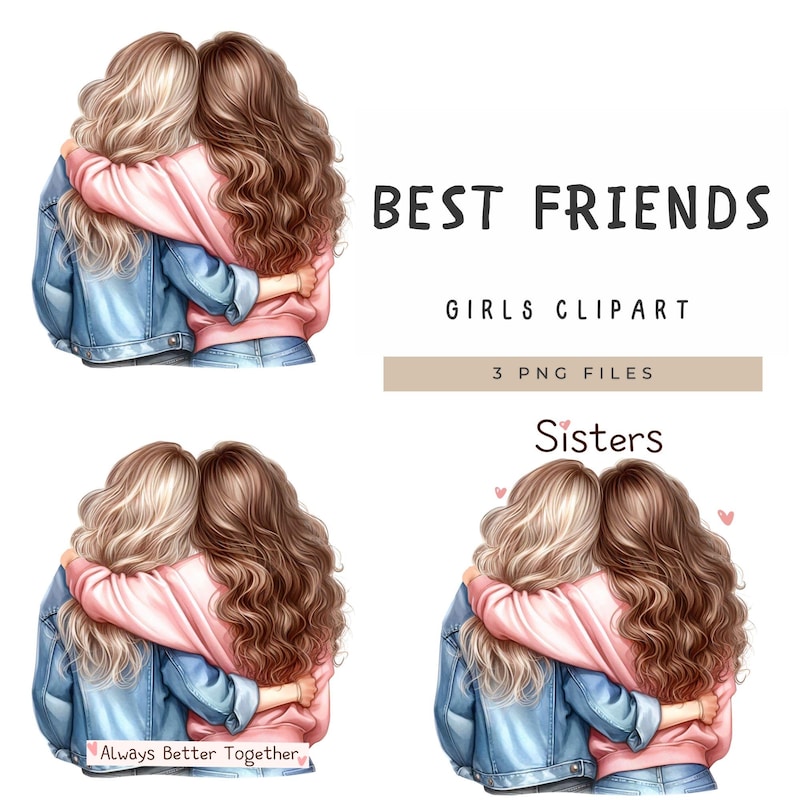 Blonde Brunette Clipart - Etsy UK