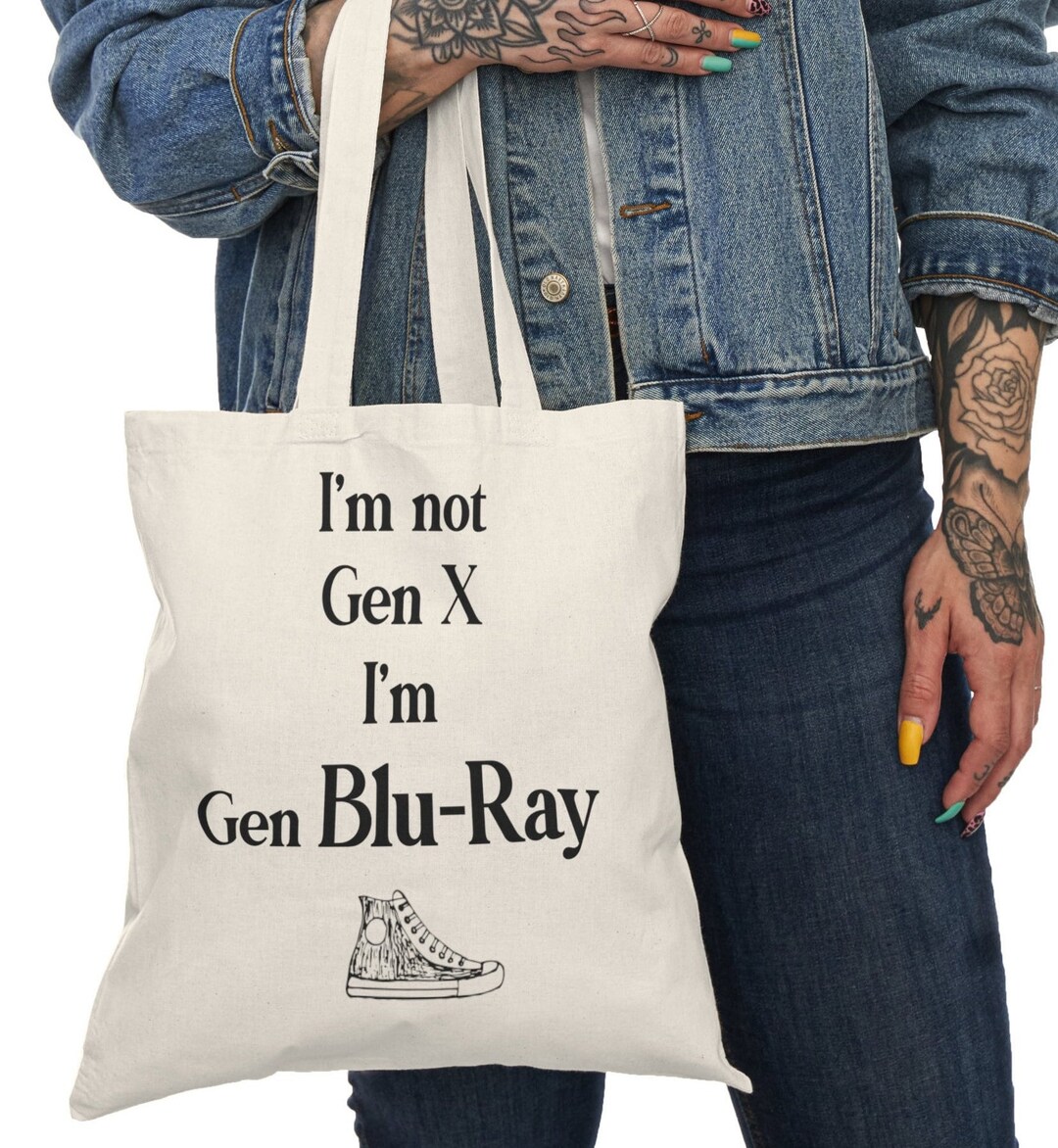 Gen X Tote Bag | Blu-ray Nostalgia Retro Vintage Theme Tote Bag ...