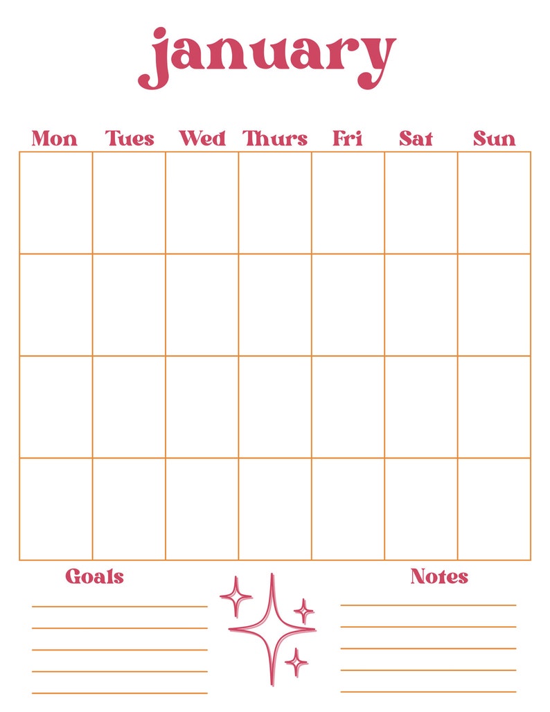 Sunset Glow Monthly Calendar - Etsy
