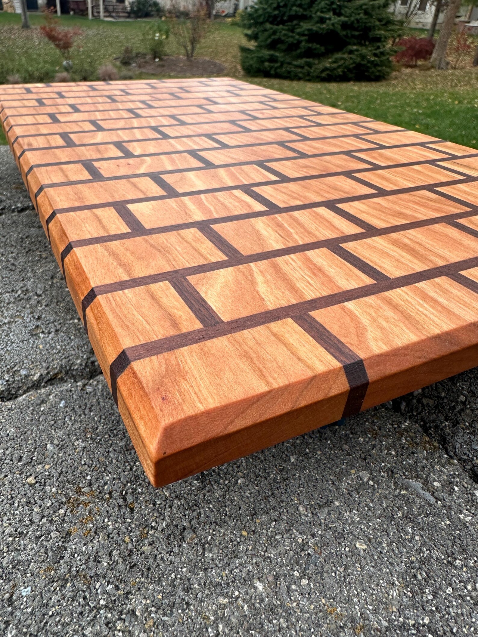 Brick Pattern Cutting Board - Unique Handmade Butcher Block, Hardwood ...